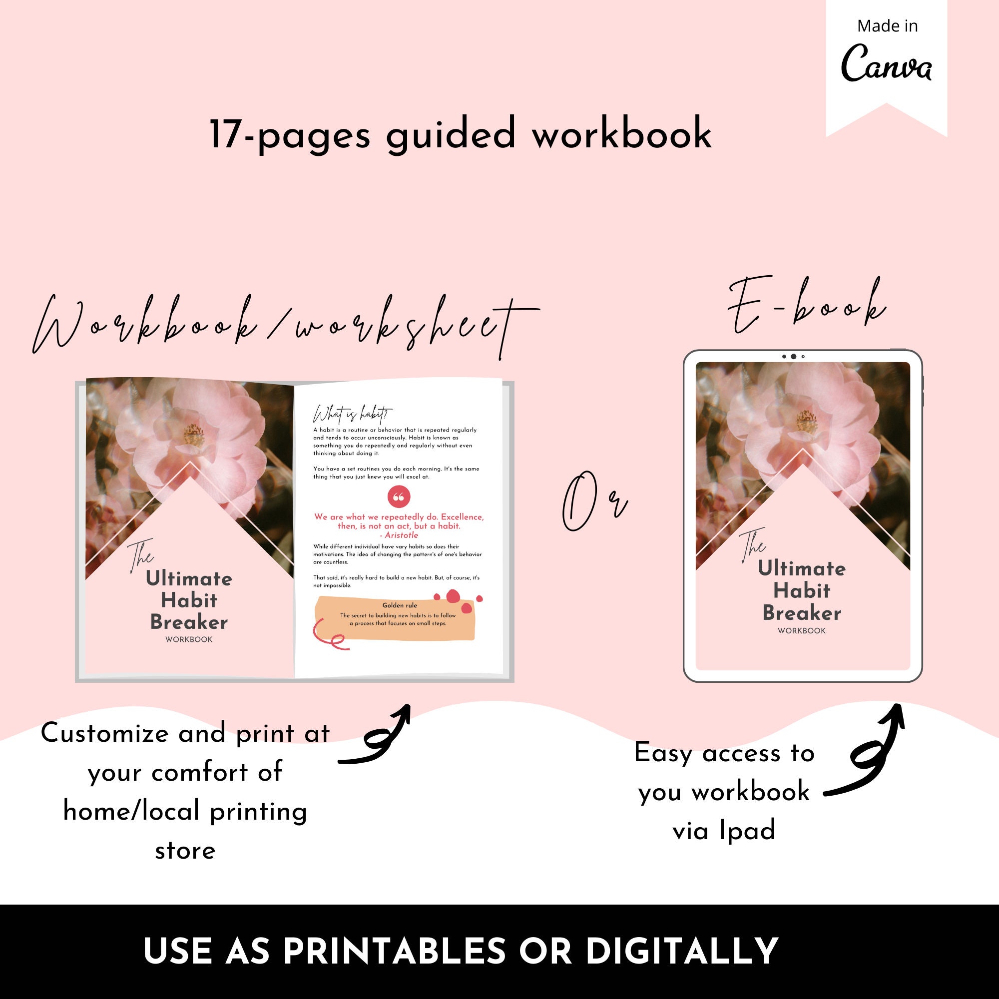 Habit Breaker Workbook Template//bonus IG Template, Plr Ebook Template ...