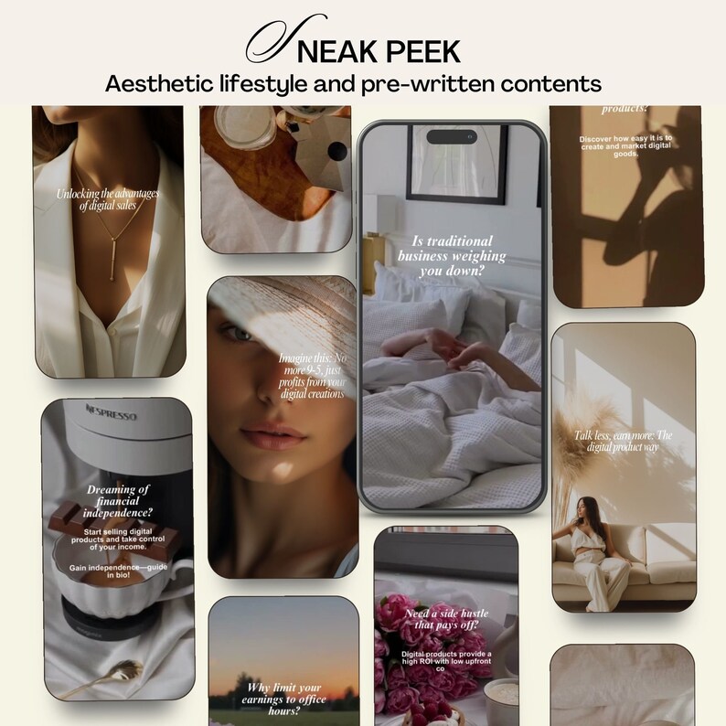 Neutral Aesthetic Reels Bundle MRR Reel Cover DFY Faceless Videos ...