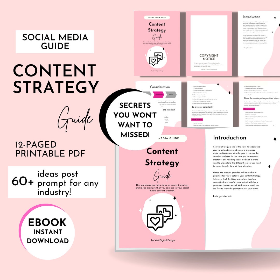 Content Strategy Guide for Social Media Planner, Done for You 12-page ...