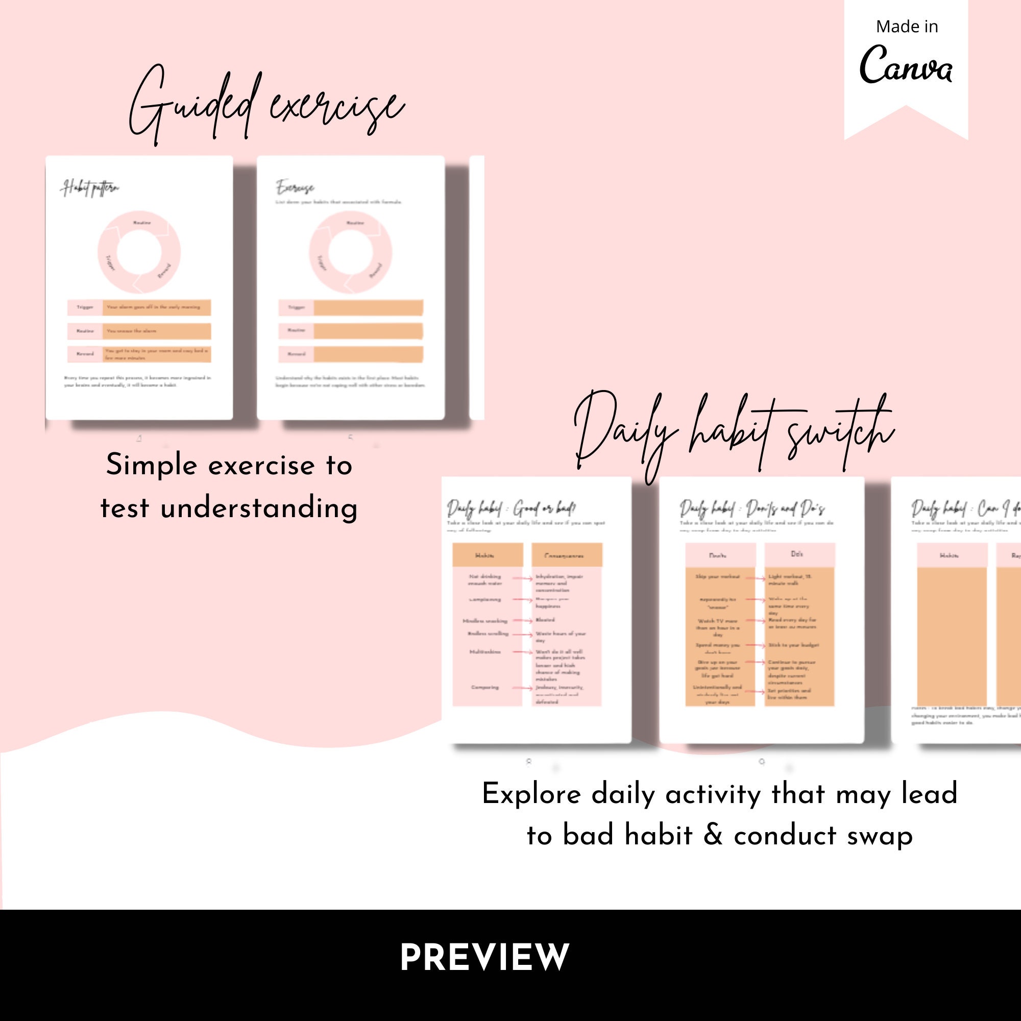 Habit Breaker Workbook Template//bonus IG Template, Plr Ebook Template ...
