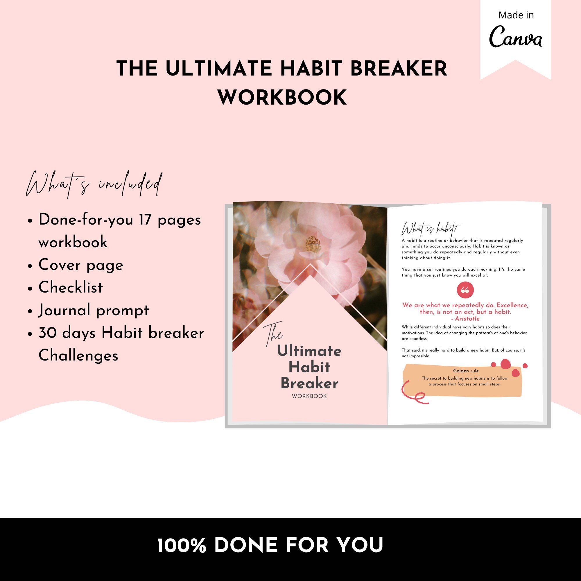 Habit Breaker Workbook Template//bonus IG Template, Plr Ebook Template ...