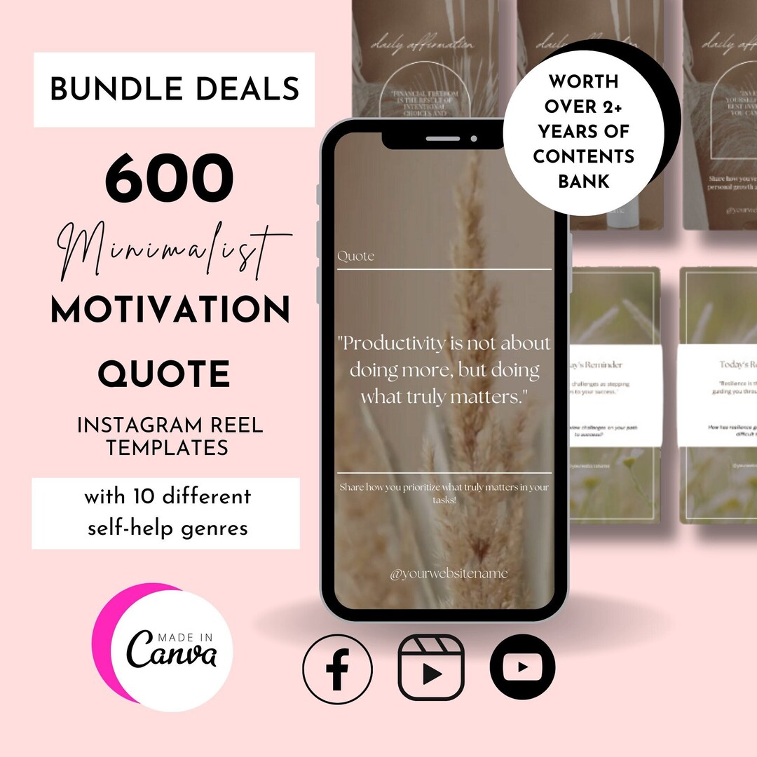 600 Motivation Instagram Reel Template // Minimalist Social Media ...