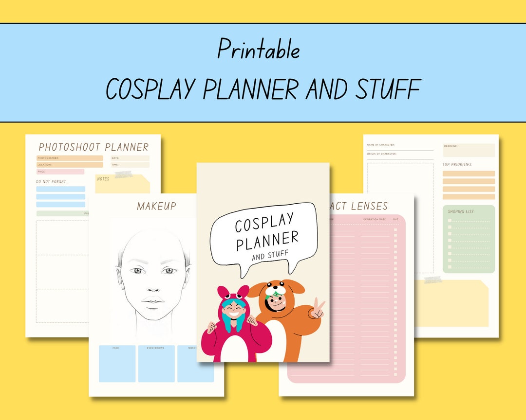 Cosplay Planner | PDF | Printable Version - Etsy