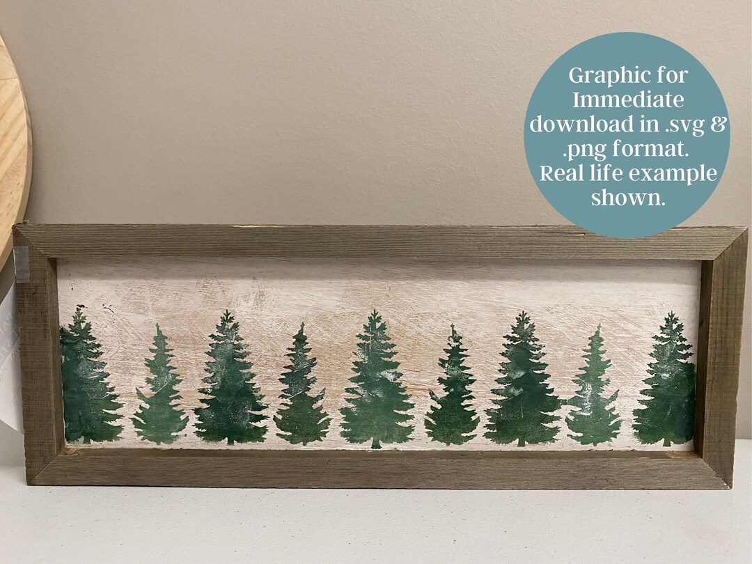 Pine Tree Graphics, Digital Download, Instant Download, Graphic File ...