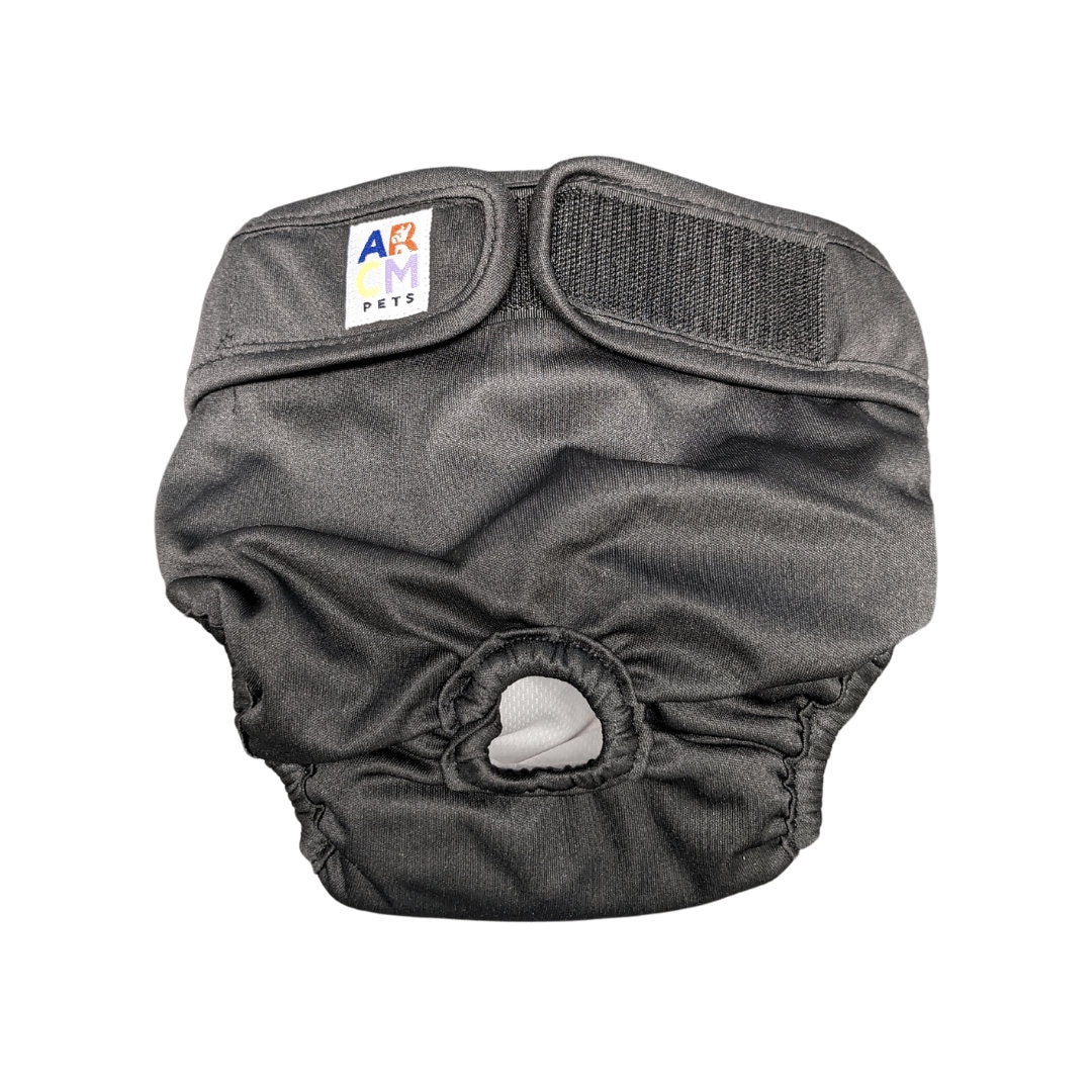 One Black WASHABLE Female Diaper WITH Tail Hole, Leakproof, Ultra ...