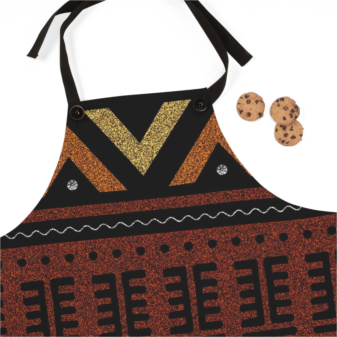 Mudcloth Inspired Apron 3 | Afrocentric Apron | African Apron | Black ...