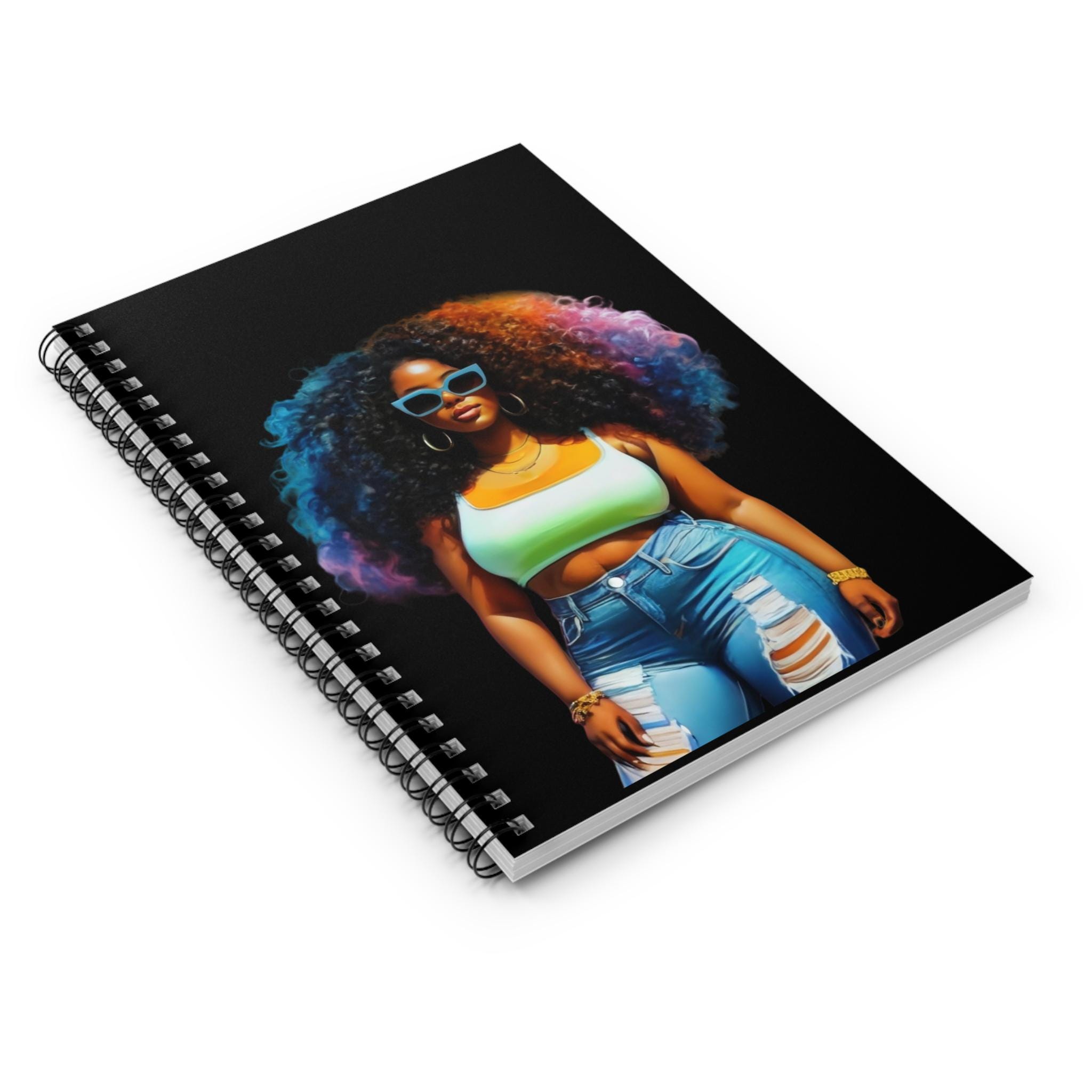 Melanin Natural Hair Queen Notebook Ruled Line - Etsy