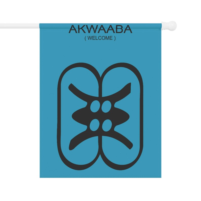 Blue Akwaaba (welcome) Adinkra Garden & House Banner, Black History ...