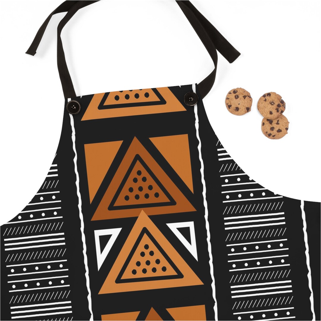 Brown & Black Mud Cloth Inspired Apron | Afrocentric Apron | African ...