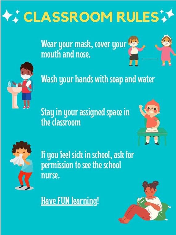 Back to school classroom rules poster | Etsy