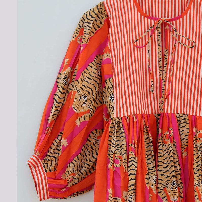 Cotton Tiger House Dress - Etsy UK