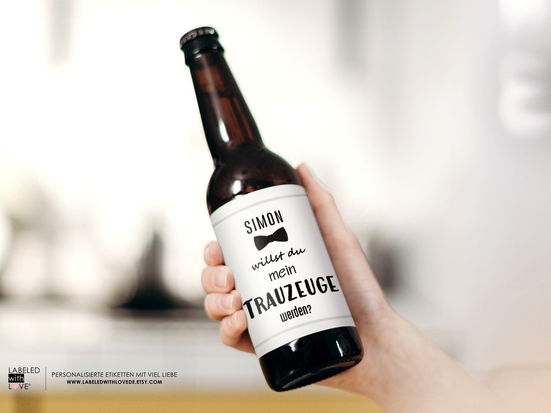 Personalisiertes Bier Flaschen Etikett Trauzeuge fragen | Hochzeit ...