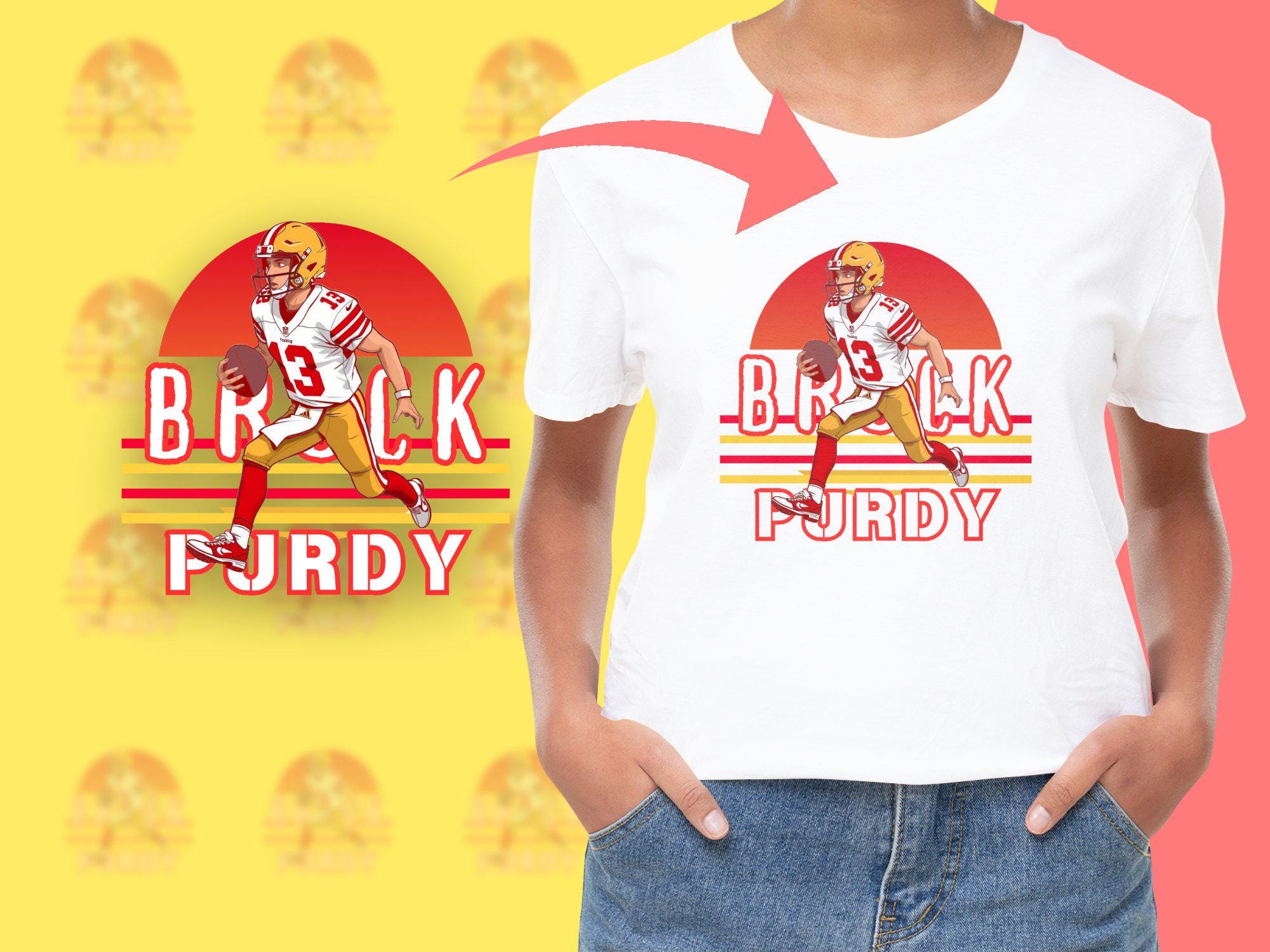 Brock Purdy 13 Png Instant Download PNG Tshirt Fan Art Design Football ...