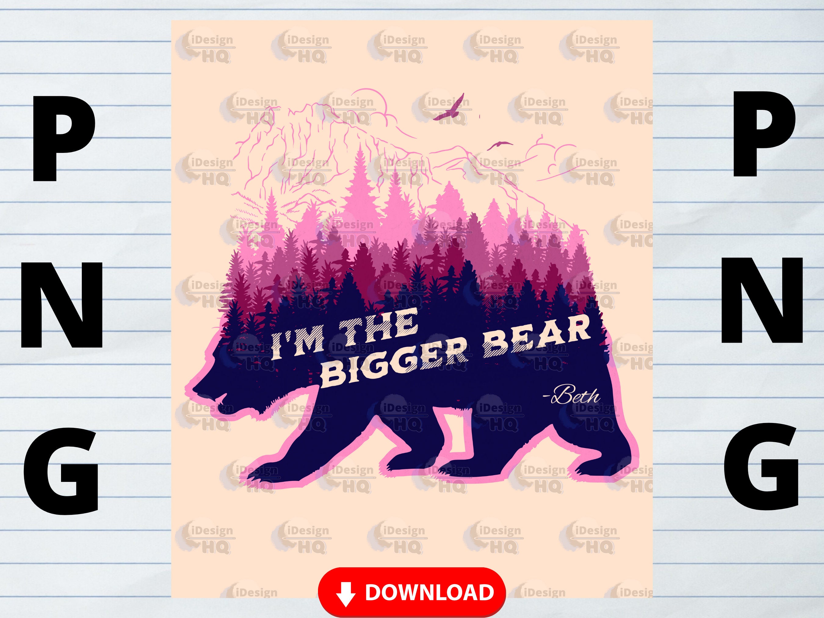I'm the Bigger Bear Png, Beth Dutton Sublimation PNG - Etsy
