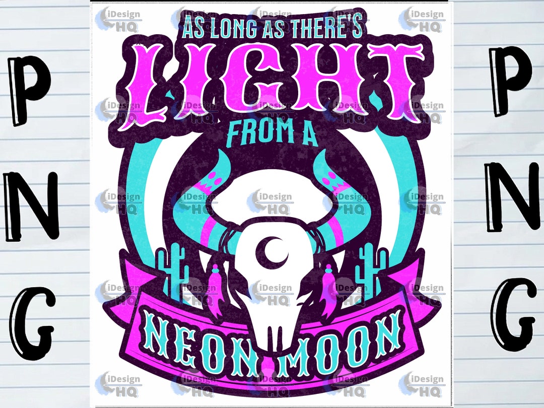 Neon Moon Png Sublimation Graphic Digital Download Png for Shirt - Etsy