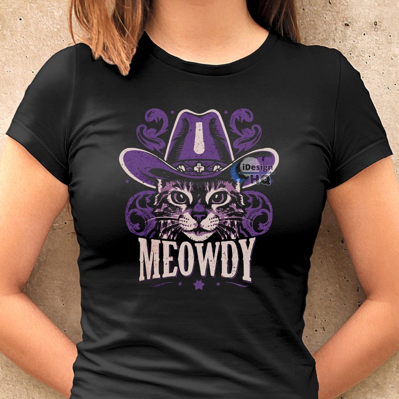 Meowdy PNG Western Cat Digital Download Funny Cat Sublimation Design - Etsy