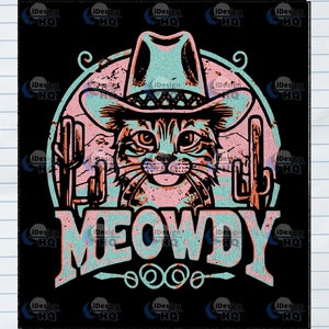 Meowdy Png | Funny Cat Png Great for Projects | Vintage Cat Digital ...