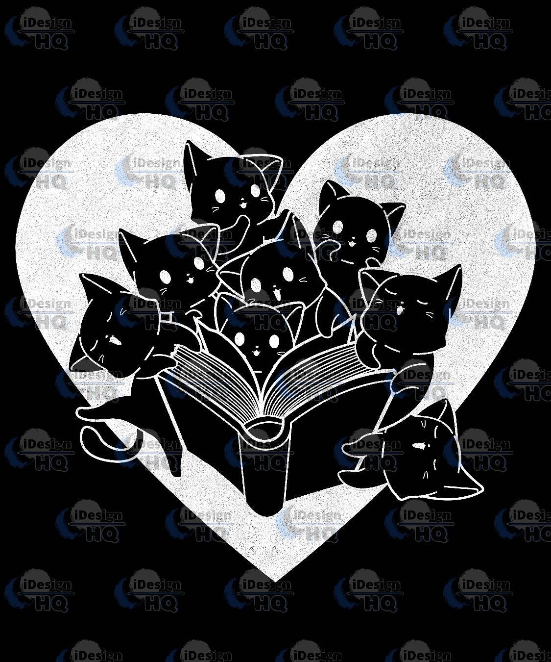 Cute Book Cat Png, Cute Kitties, Cat and Book Lover Png, Instant ...