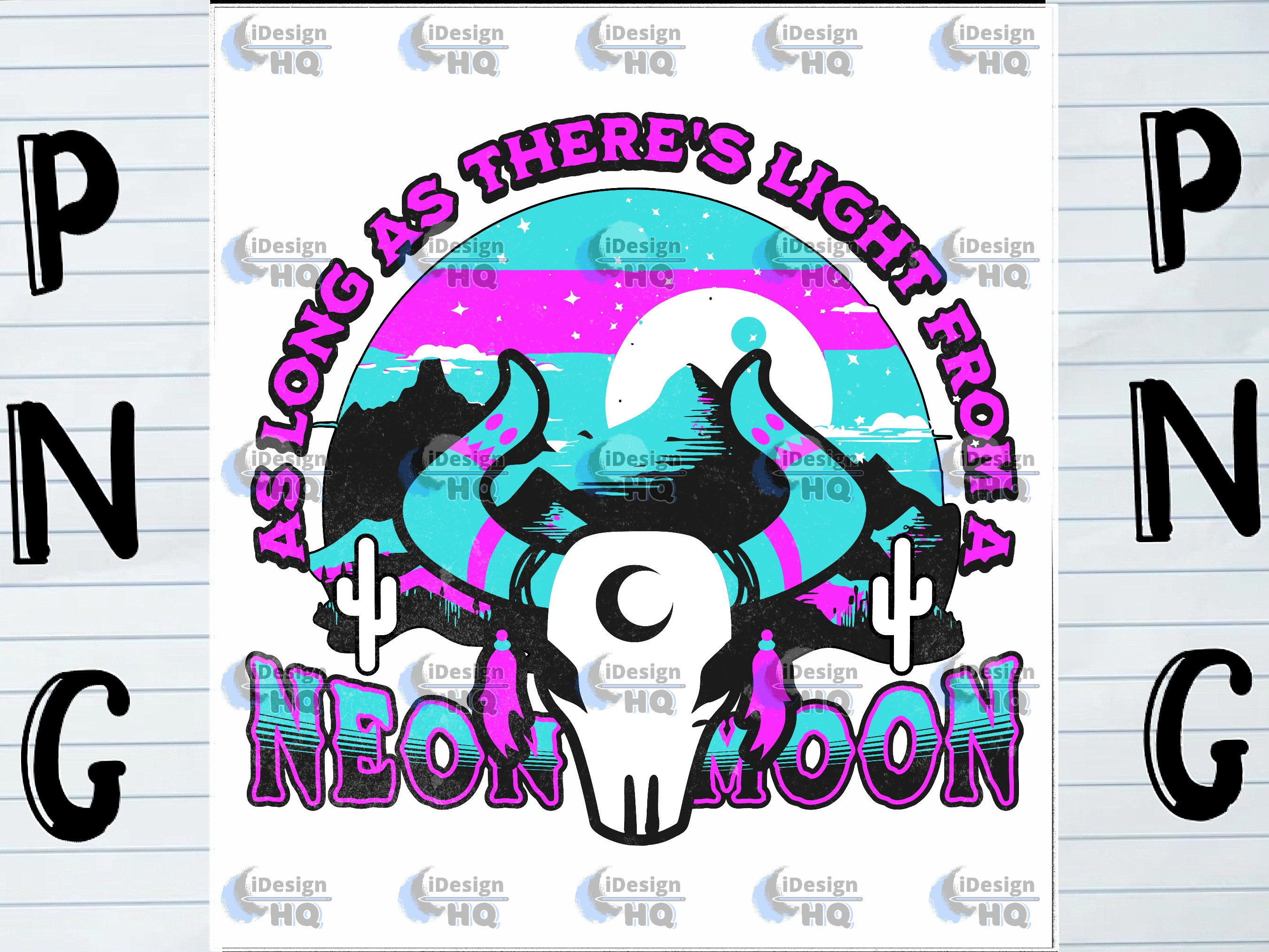 Neon Moon Png Sublimation Design Digital Download Cricut PNG - Etsy