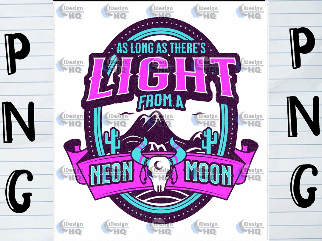 Neon Moon Png | Digital Download | T-shirt Design | PNG File for Shirt ...