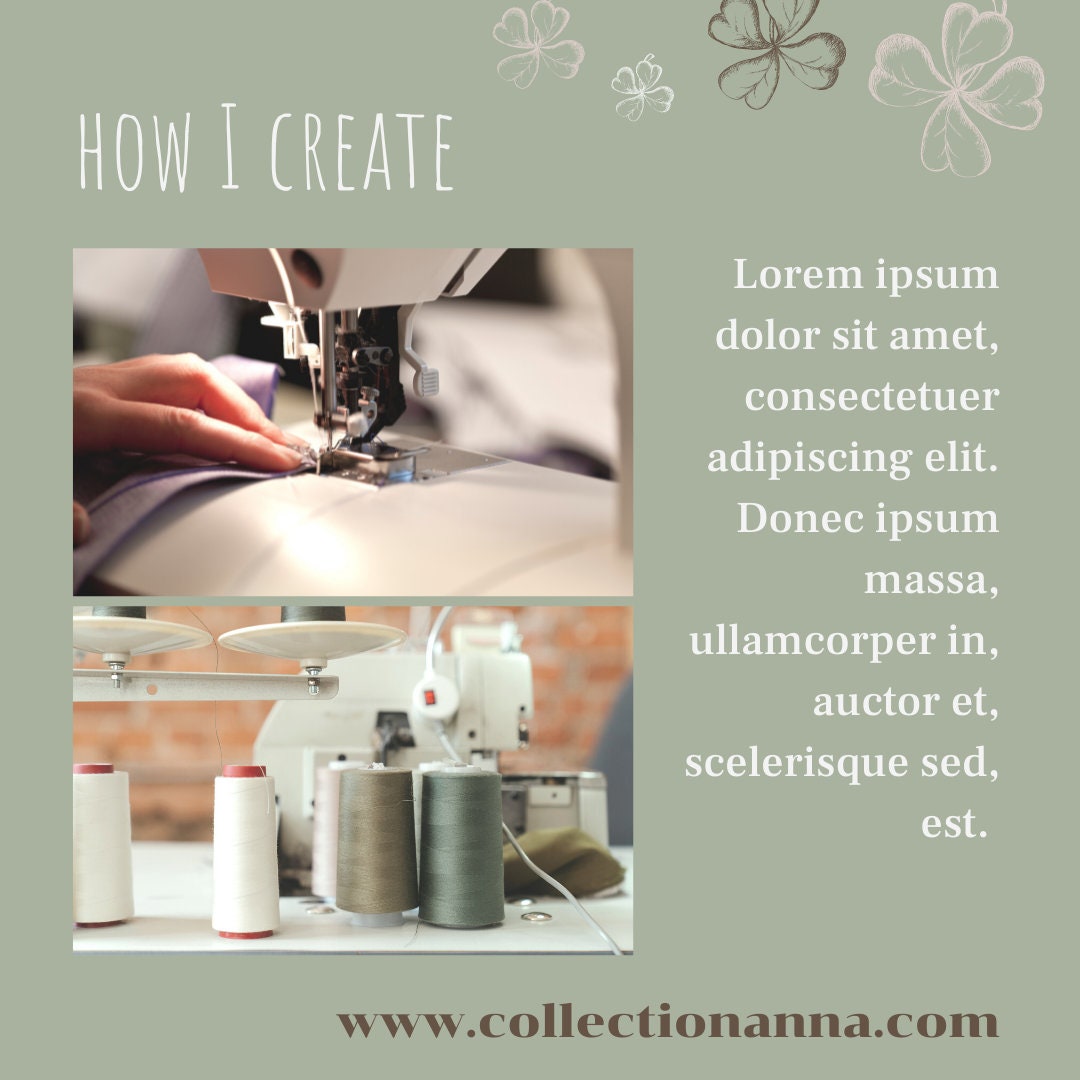 Sewing Handmade Instagram Templates, Canva Templates for Crafts ...