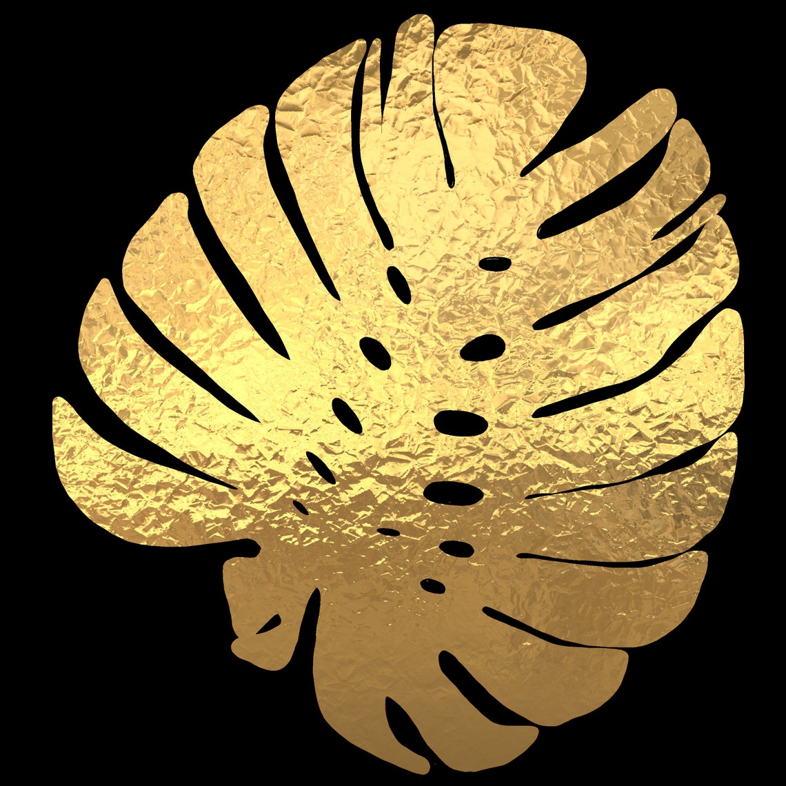 Gold Clip Art Monstera Gold Overlay PNG Gold and Green - Etsy