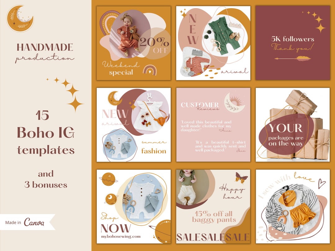 Sewing Handmade Instagram Templates, Canva Templates for Crafts ...