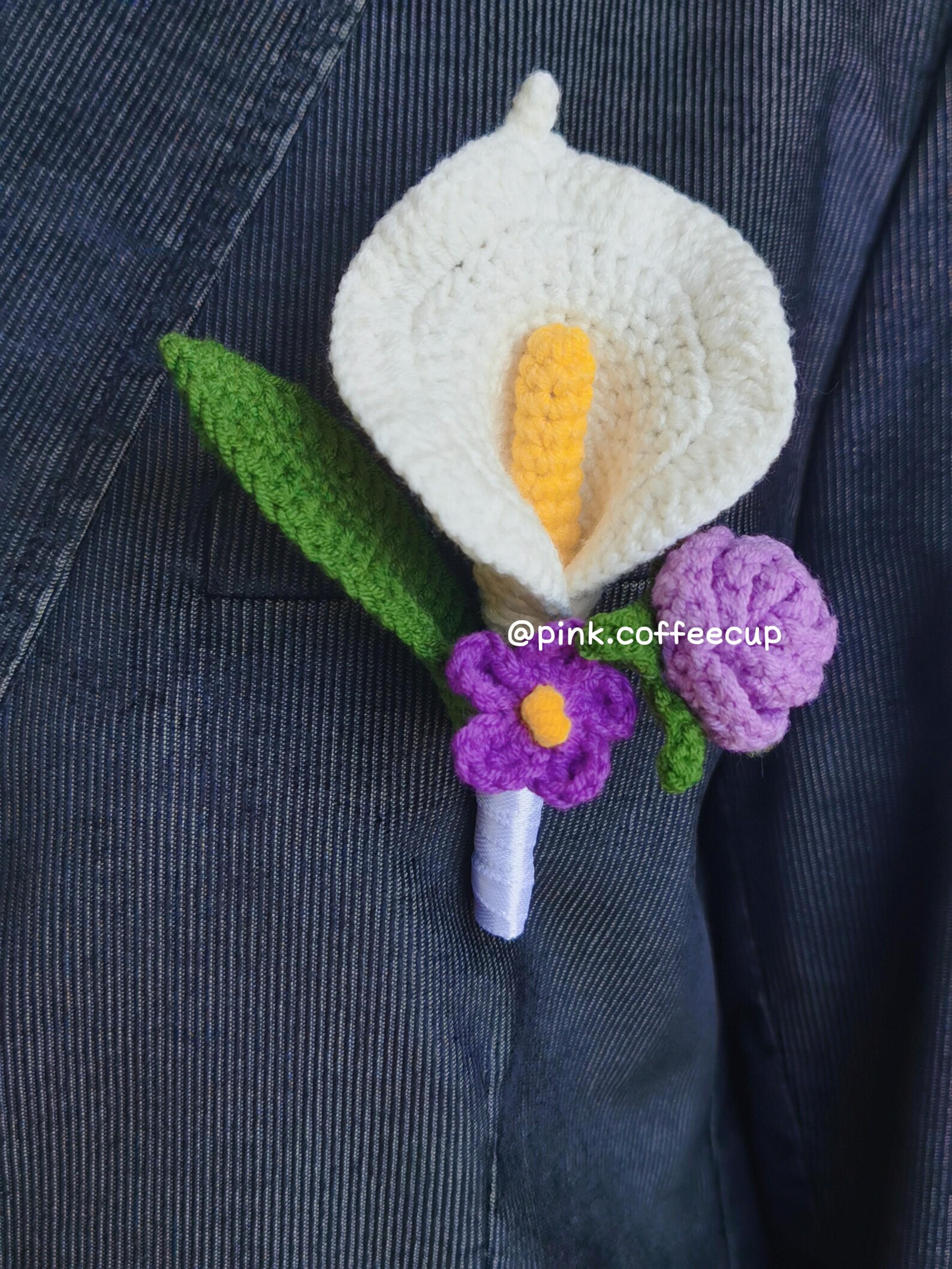Crochet Handmade Wedding Boutonniere, Buttonholes, Bride, Bridesmaids ...