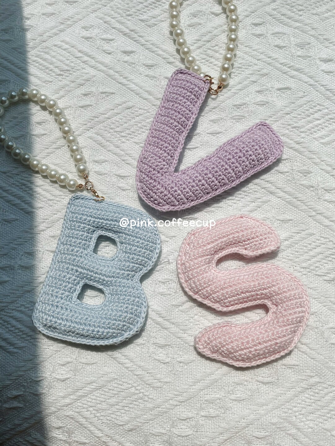 Crochet Handmade Alphabets Bag Accessory, Charms, Ornaments, Keychain ...