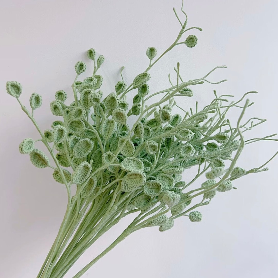 Crochet Handmade Plants, Leaves, Greenery, Wedding Bouquets, Graduation ...