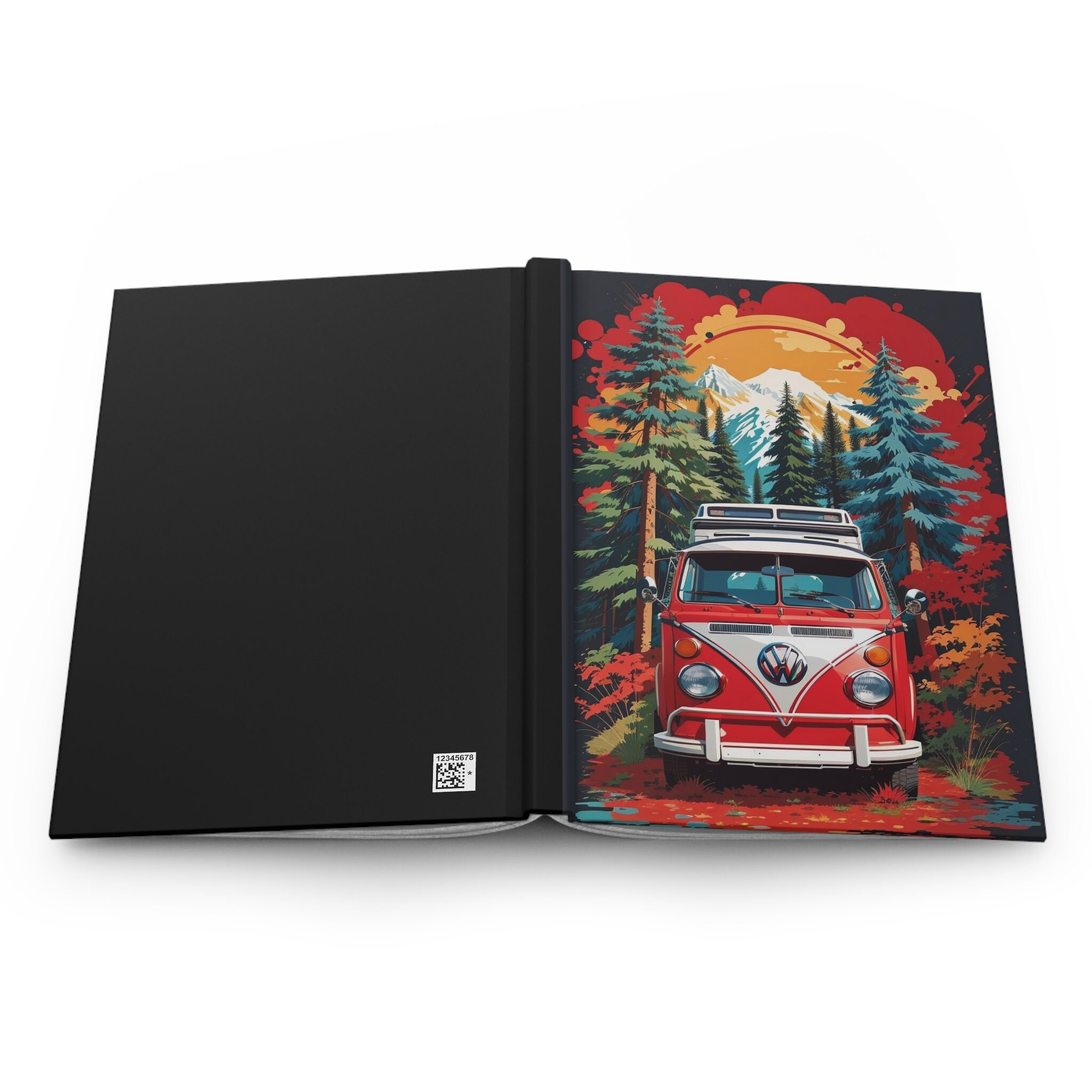 Retro Volkswagen, Bus Black Hardcover Journal Matte - Etsy