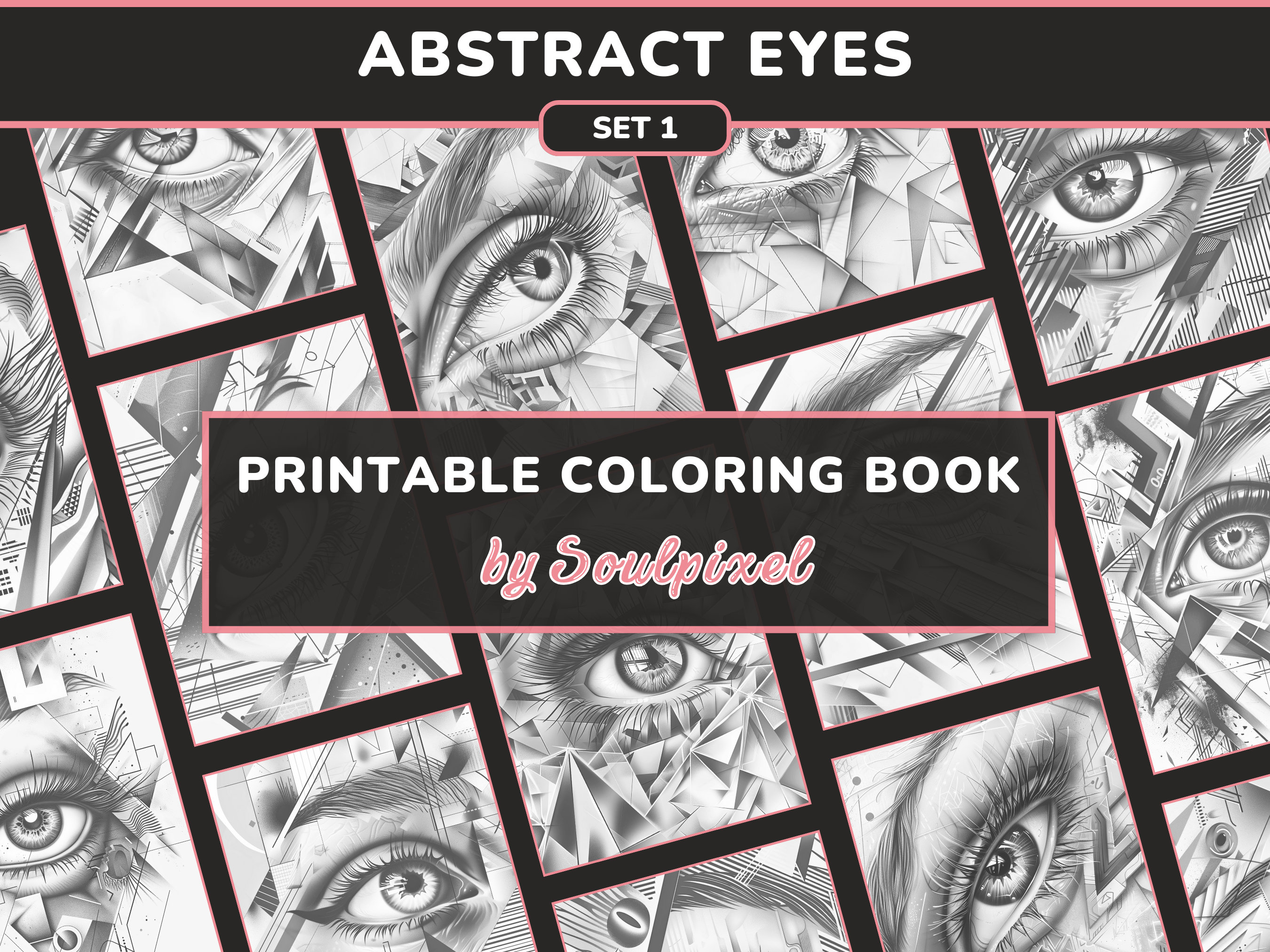 20 Abstract Eyes Coloring Pages for Adults - Set 1 | Human Eyes ...