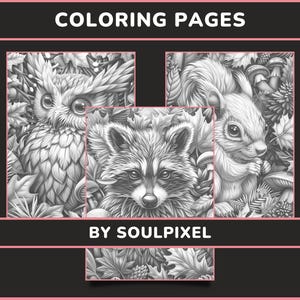20 Autumn Animals Coloring Pages for Adults - Set 1 | Adorable Fall ...