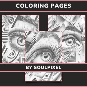 20 Abstract Eyes Coloring Pages for Adults - Set 1 | Human Eyes ...