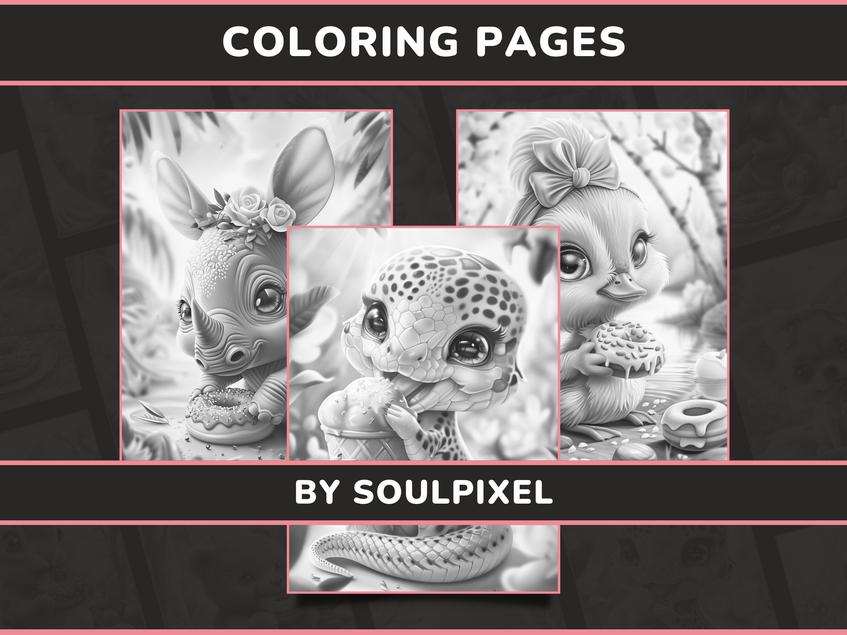 20 Sweet Tooth Critters Coloring Pages for Adults Set 1 Cute Animals ...