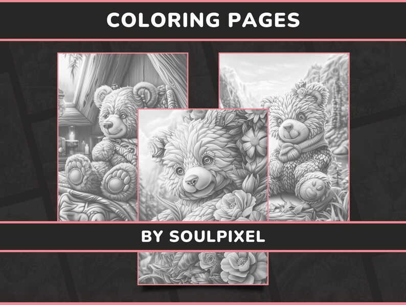 20 Cute Bears Coloring Pages for Adults - Set 1 | Adorable Teddies ...