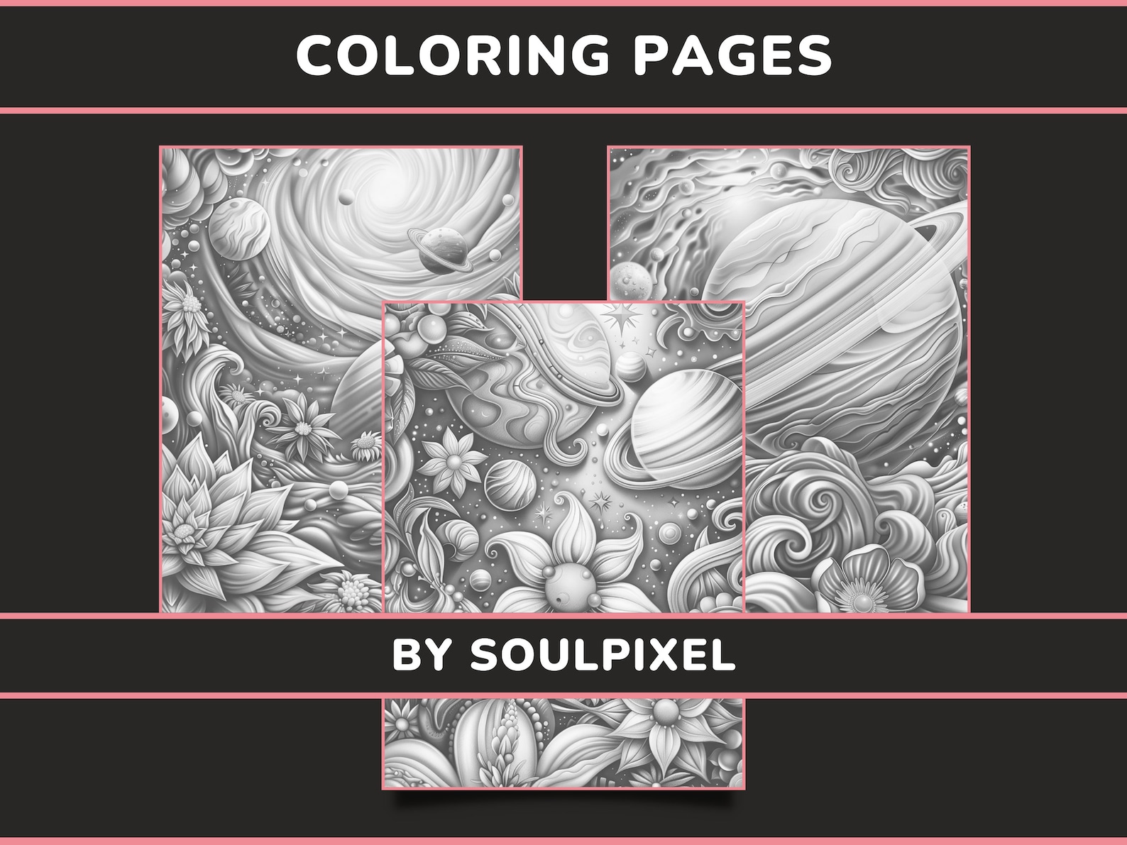 20 Fancy Space Coloring Pages for Adults - Set 1 | Celestial Planets ...