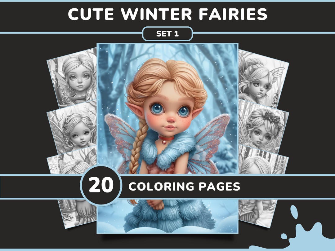 20 Süße Winter Feen Malvorlagen Für Erwachsene - Set 1 | Entzückende ...