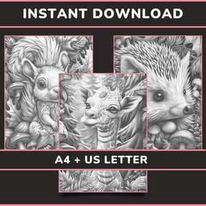 20 Autumn Animals Coloring Pages for Adults - Set 1 | Adorable Fall ...