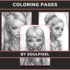 20 Sparkling Cuties Coloring Pages for Adults - Set 1 | Adorable Little ...