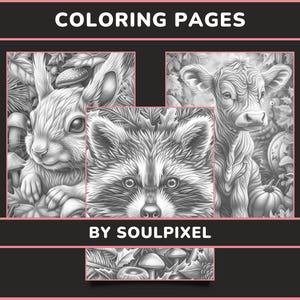 20 Autumn Animals Coloring Pages for Adults - Set 1 | Adorable Fall ...