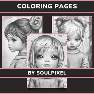 20 Cosy Sweater Cuties Coloring Pages for Adults Set 1 Cute Girls ...