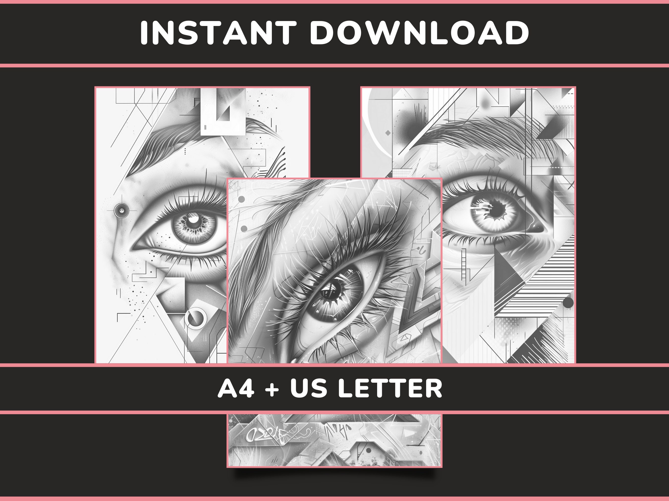 20 Abstract Eyes Coloring Pages for Adults - Set 1 | Human Eyes ...
