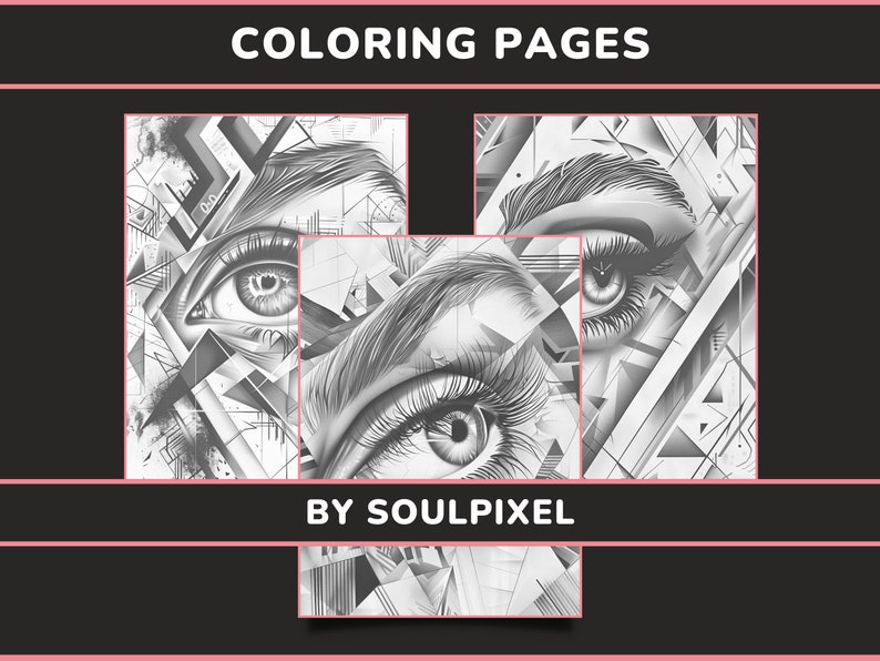 20 Abstract Eyes Coloring Pages for Adults - Set 1 | Human Eyes ...
