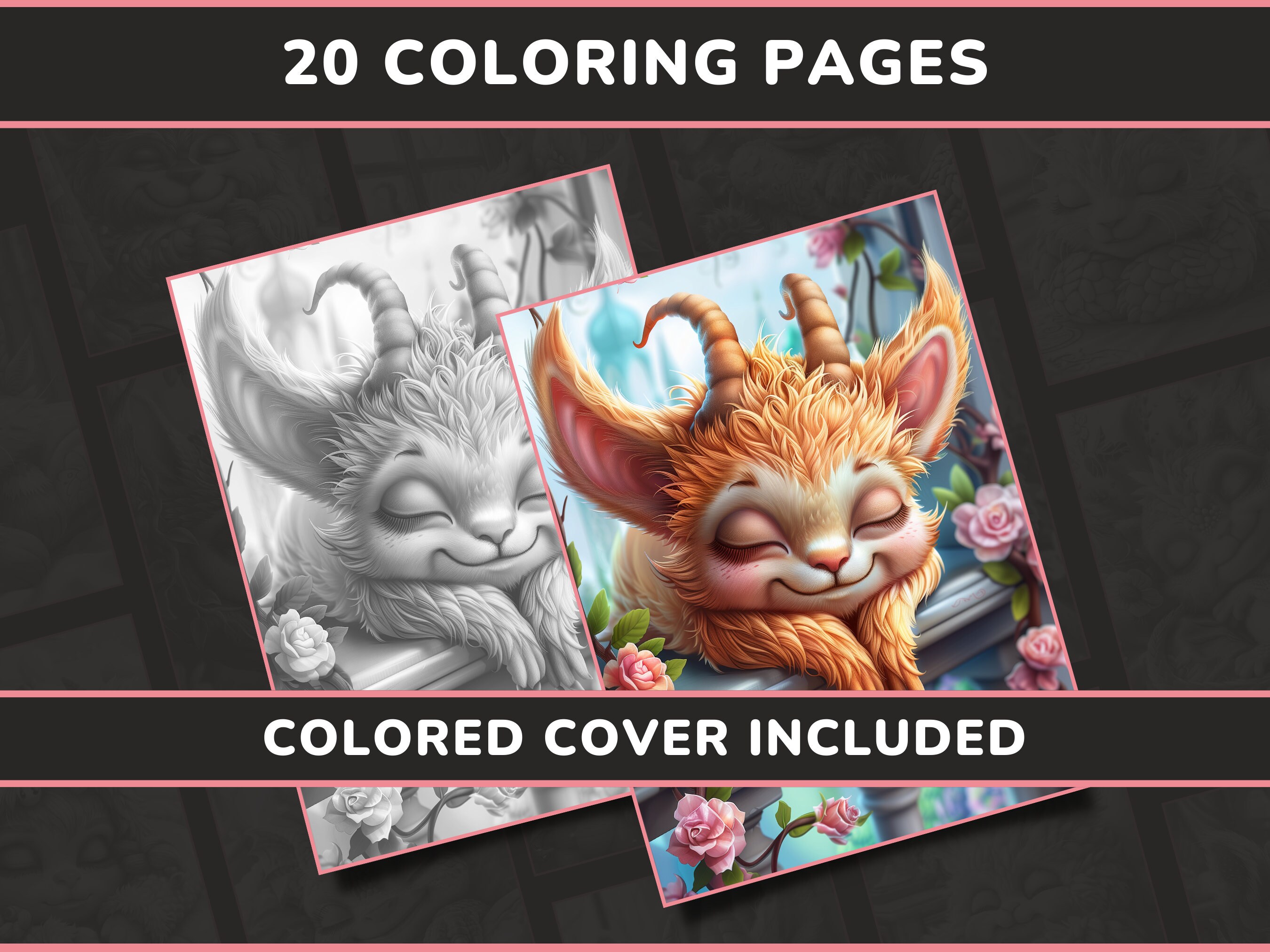 20 Cute Sleepy Monsters Coloring Pages for Adults Set 1 Fantasy ...