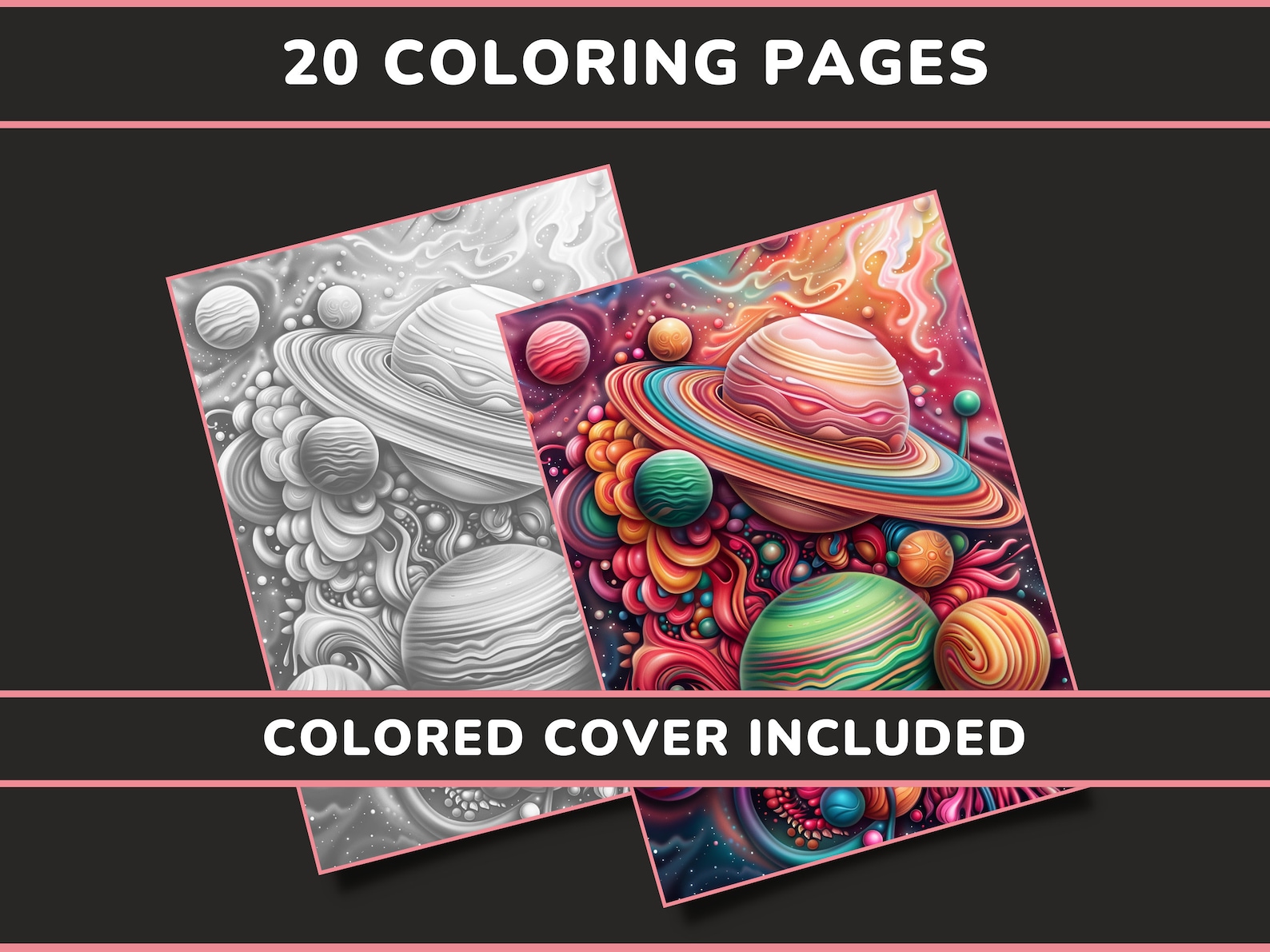 20 Fancy Space Coloring Pages for Adults - Set 1 | Celestial Planets ...