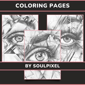 20 Abstract Eyes Coloring Pages for Adults - Set 1 | Human Eyes ...