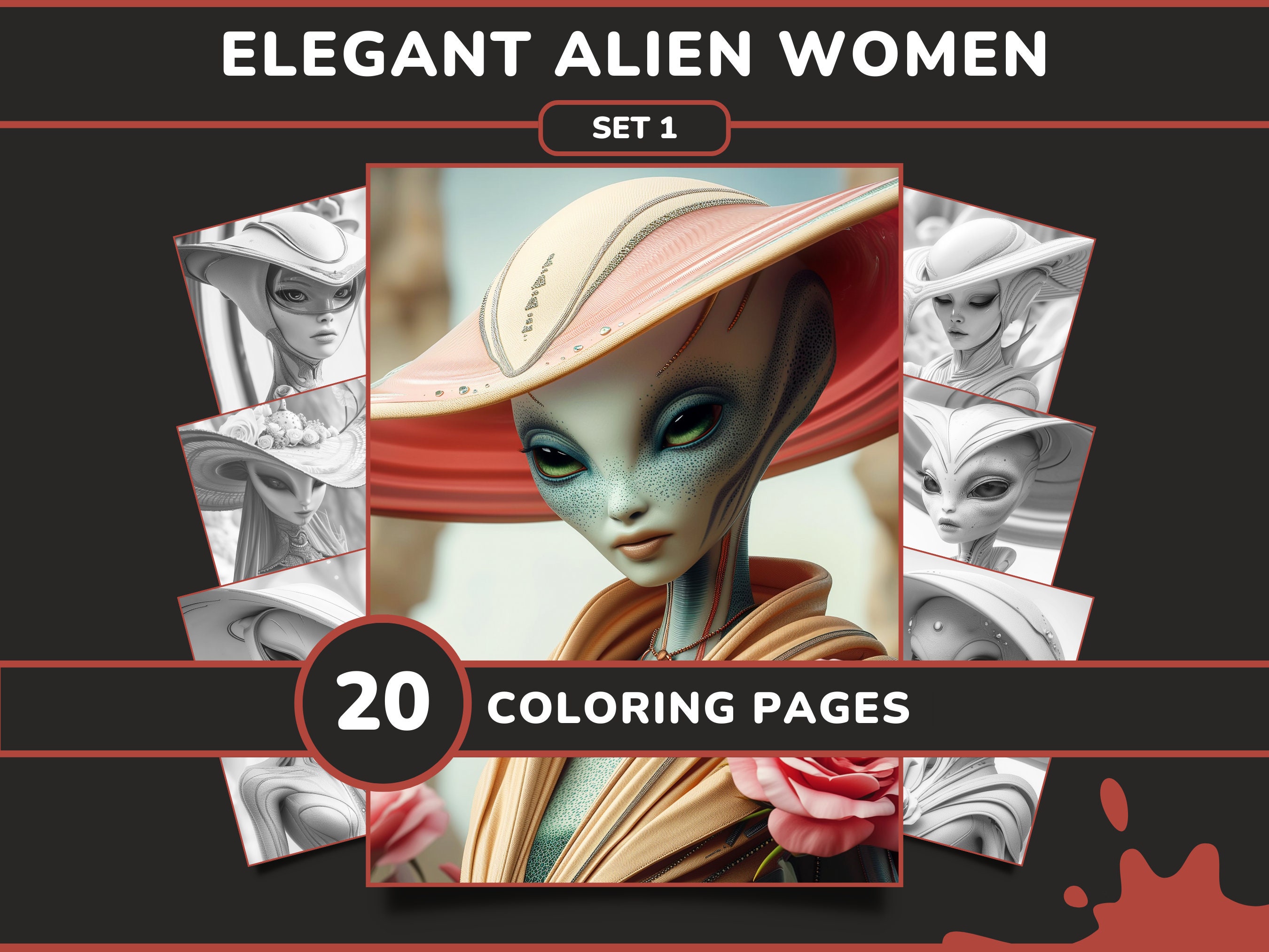 20 Elegant Alien Women Coloring Pages Set 1 Fashionable Aliens ...