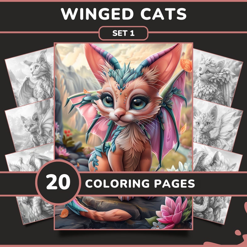 Winged Cat - Etsy