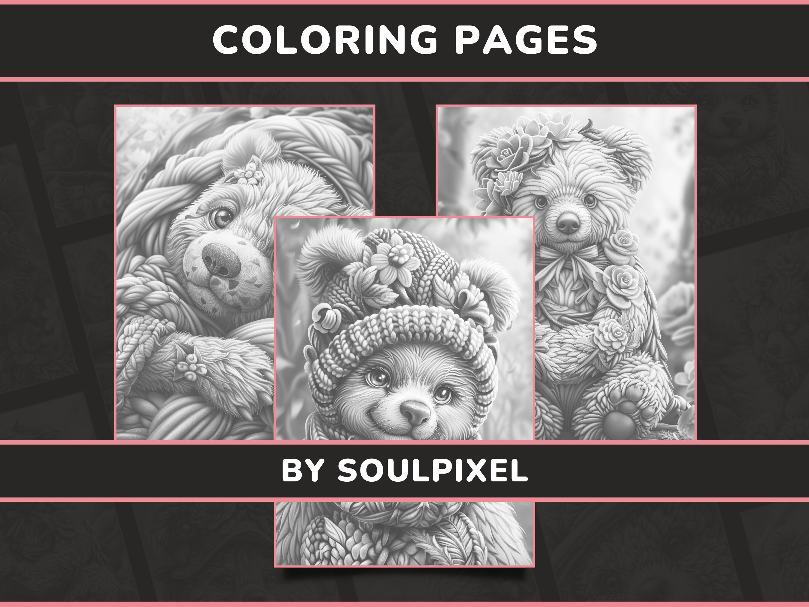 20 Cute Bears Coloring Pages for Adults - Set 1 | Adorable Teddies ...